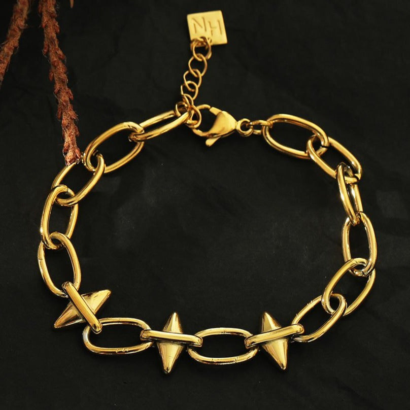 ALLYSON Link-Chain Bracelet with Industrial Shaped Driblets