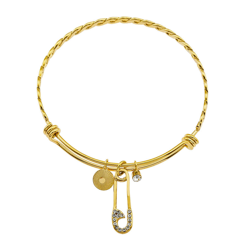 CHRISTINA: Serpent Charm Adorned Gold Bracelet