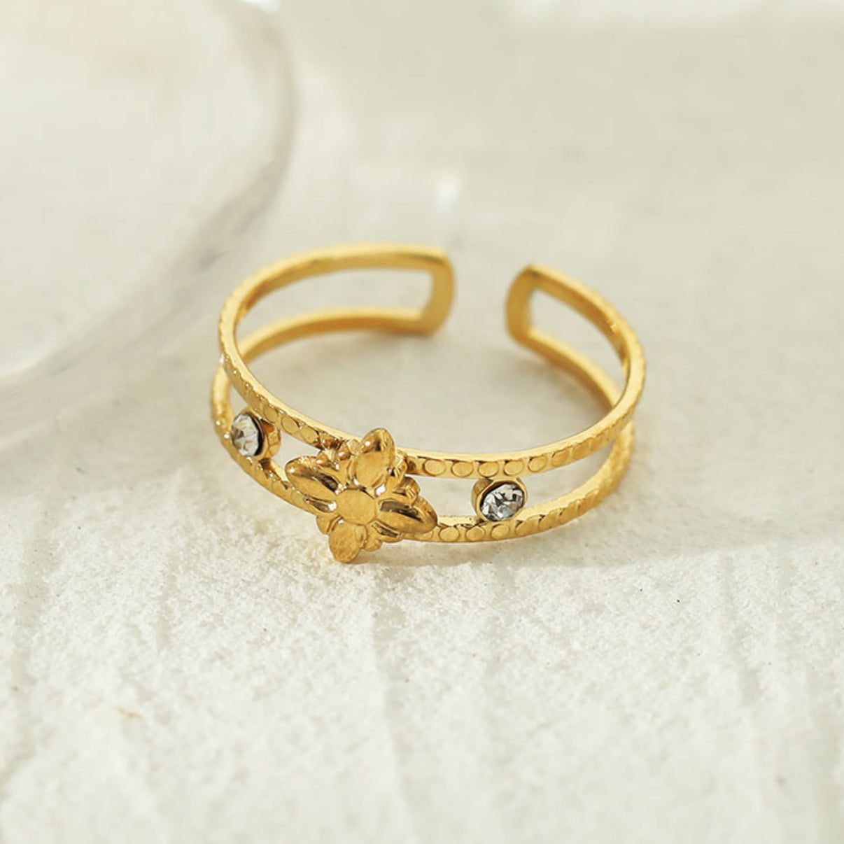 MICHELE Vintage Inspired Double Stacked Ring